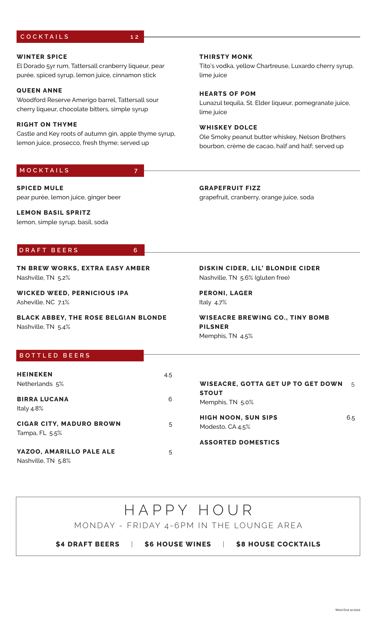 Drinks - Amerigo Italian Restaurant